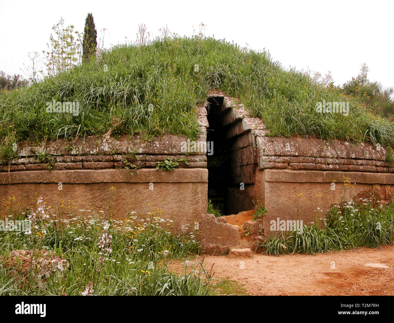Burial tomb in the archaeological site of the Banditaccia, Etruscan ...
