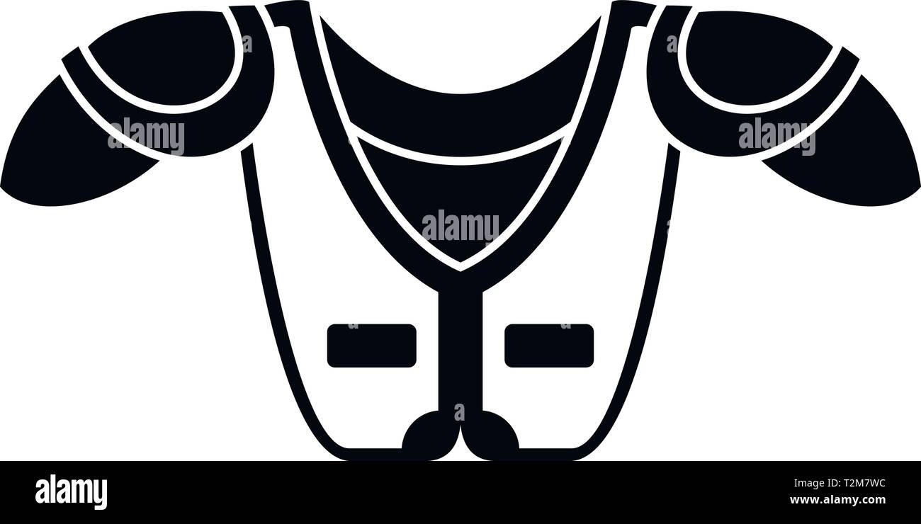 American football shoulder chest protect icon. Simple illustration of ...