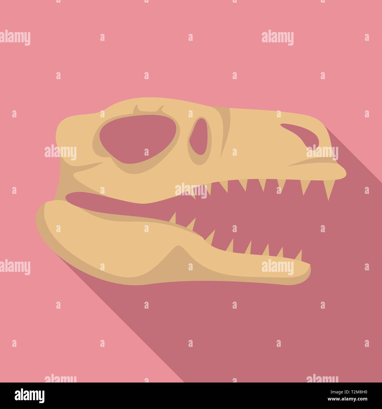 Dino skull head icon. Flat illustration of dino skull head vector icon ...