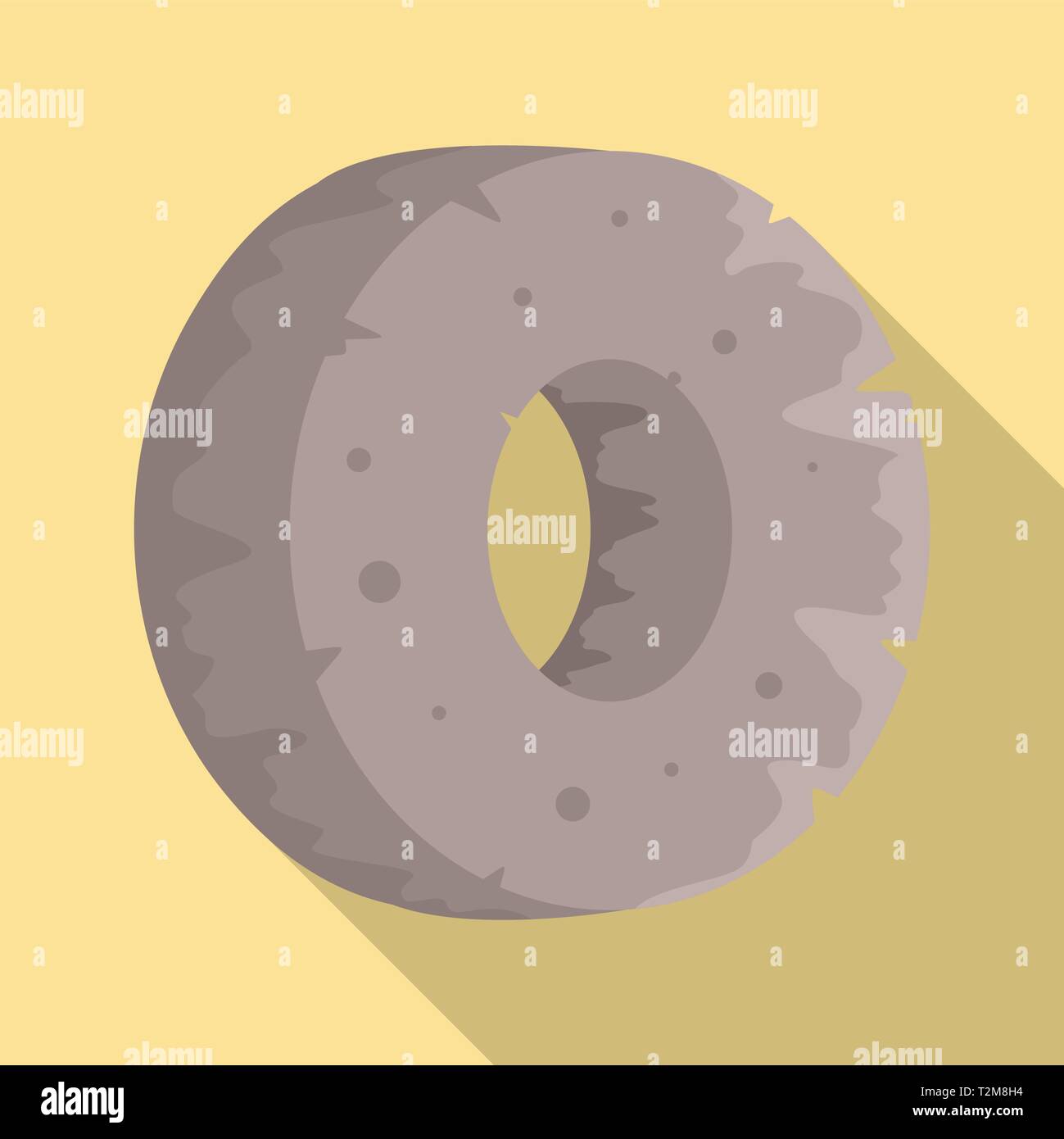 Stone age wheel icon. Flat illustration of stone age wheel vector icon ...