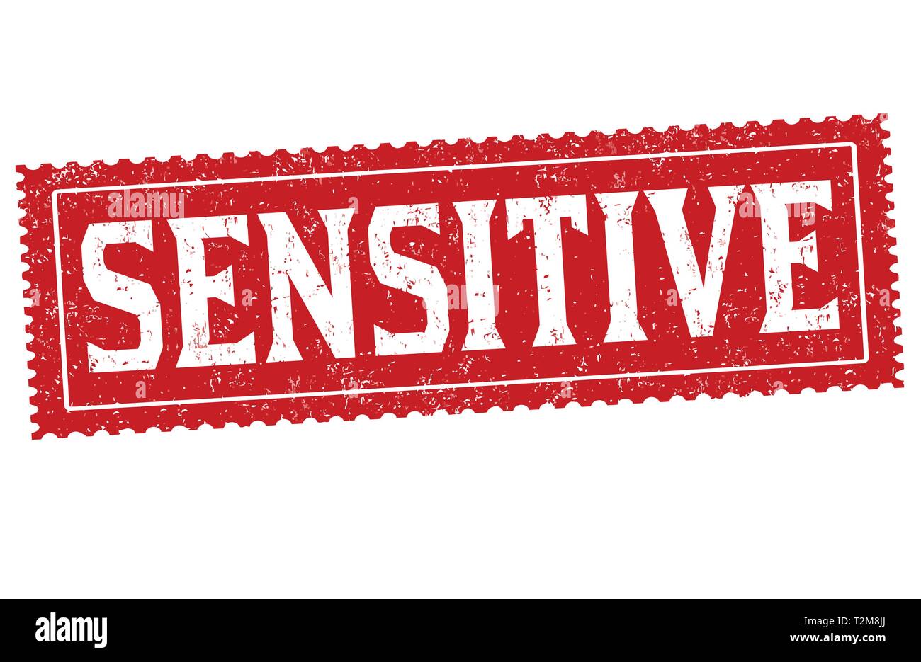 Sensitive sign or stamp on white background, vector illustration Stock ...