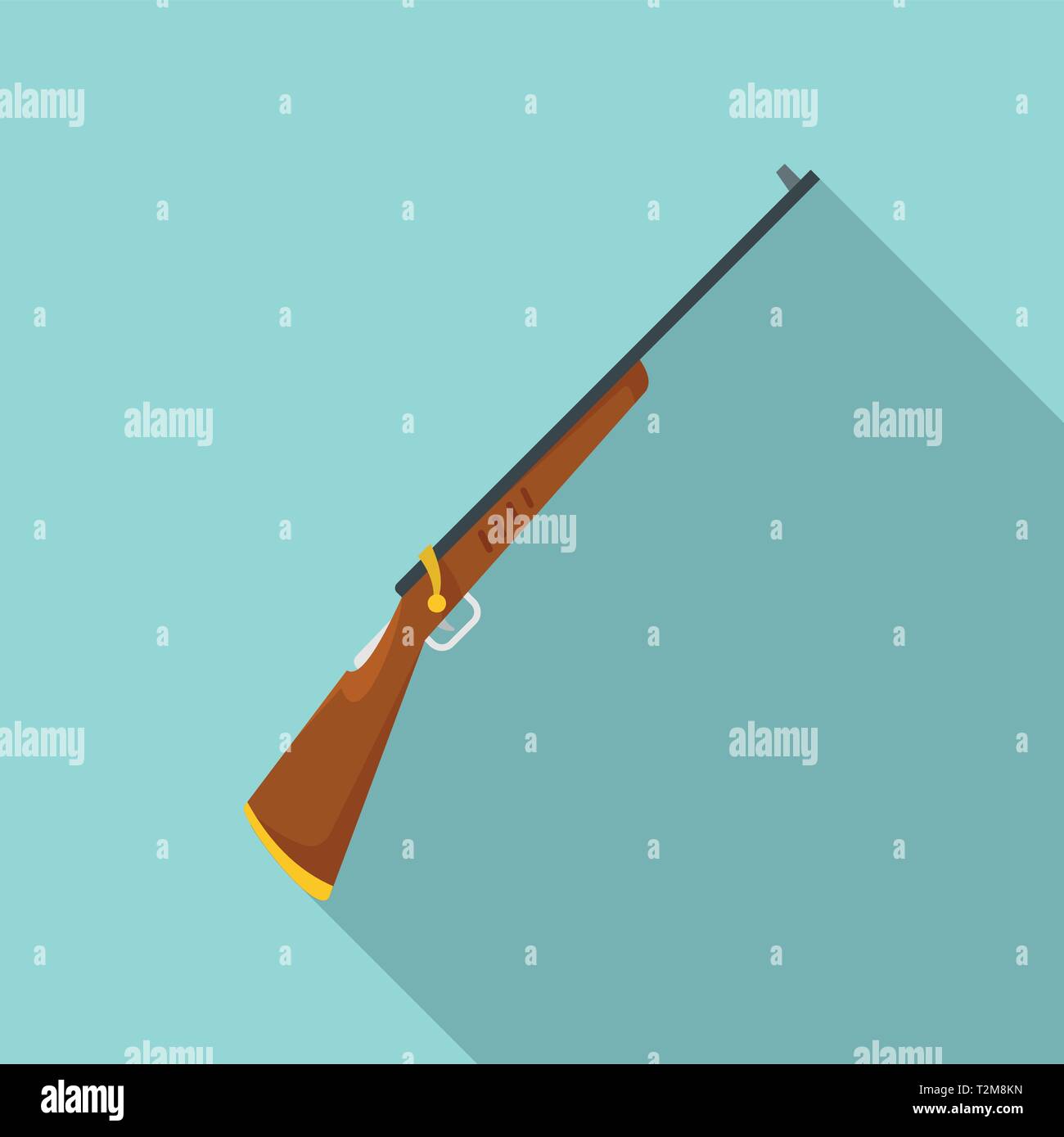 Old hunting rifle icon. Flat illustration of old hunting rifle vector ...