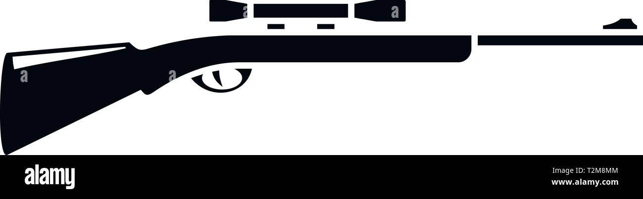 Hunting sniper rifle icon. Simple illustration of hunting sniper rifle ...