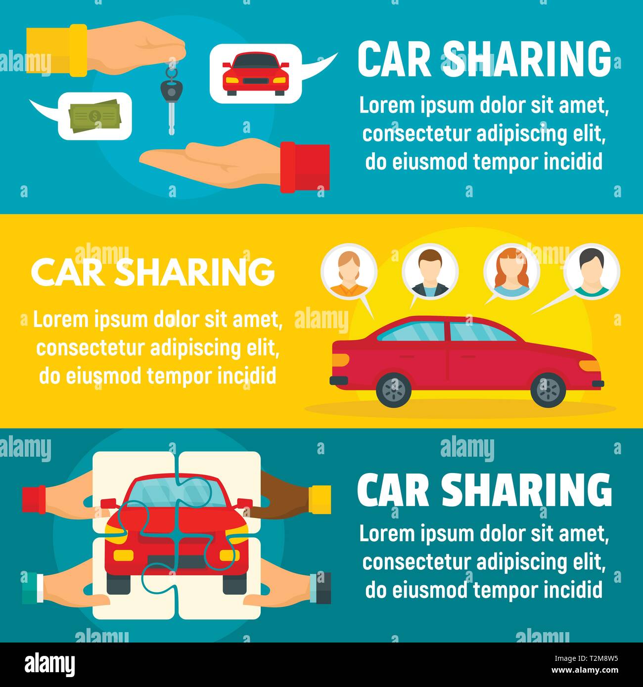 Car sharing banner set, flat style Stock Vector Image & Art - Alamy