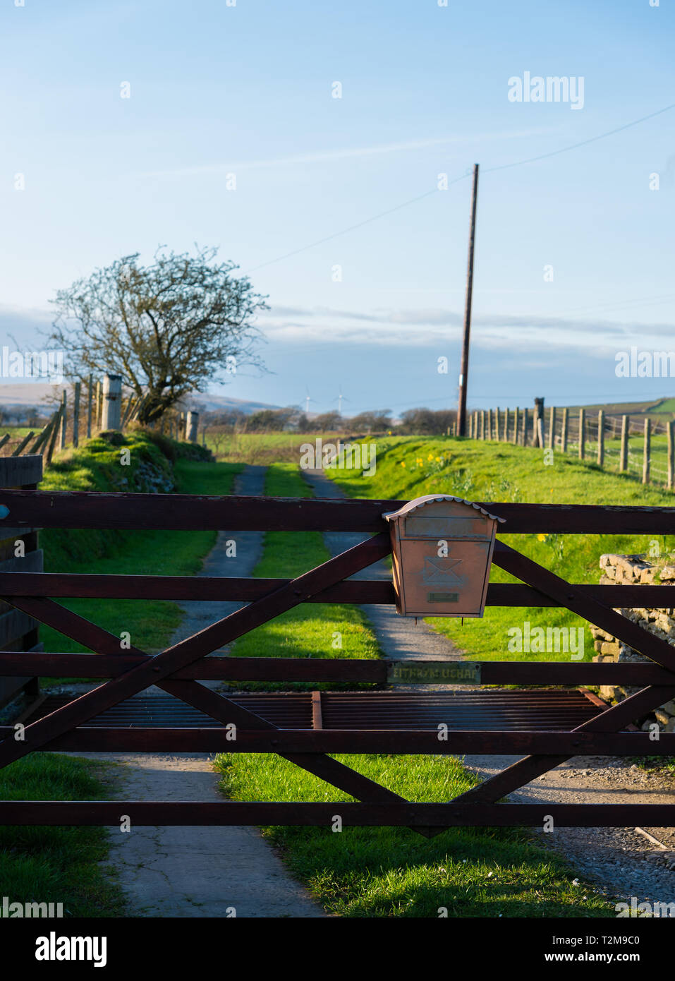 Wood gate in countryside of Wales Stock Photo - Alamy