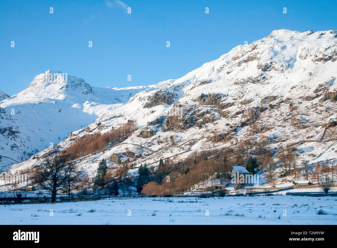 Lake district snow langdale hi-res stock photography and images - Alamy