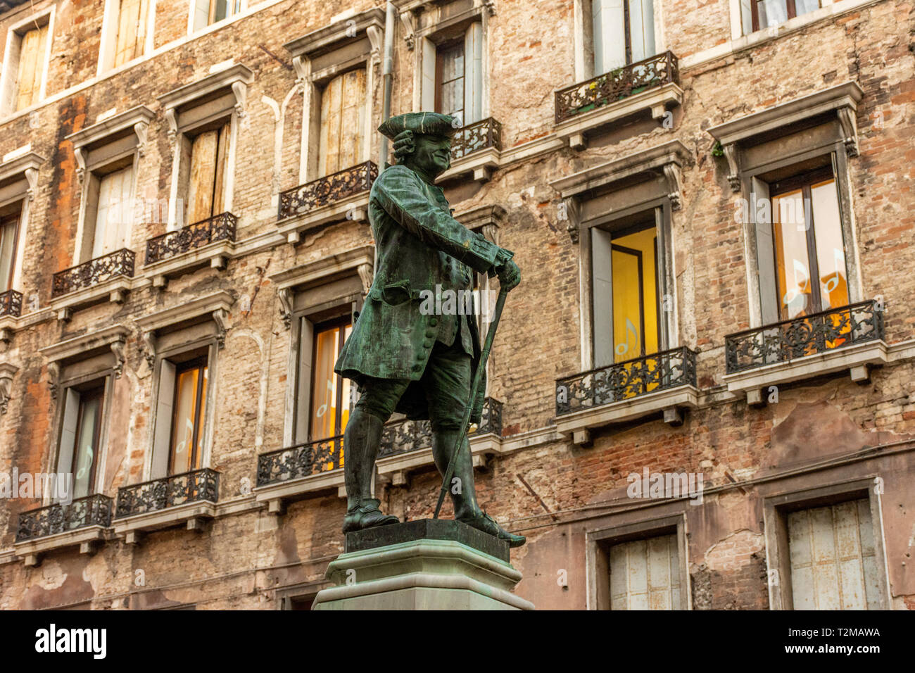 Italy, Venice, statue in a square in the historic center Stock Photo ...