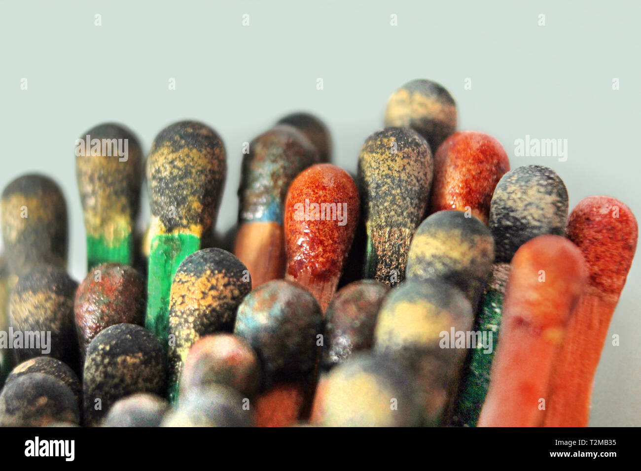 Powder match heads macro, close-up Stock Photo - Alamy