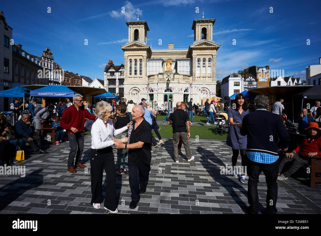 Open air dancing event in Kingston Market, London, UK Stock Photo - Alamy