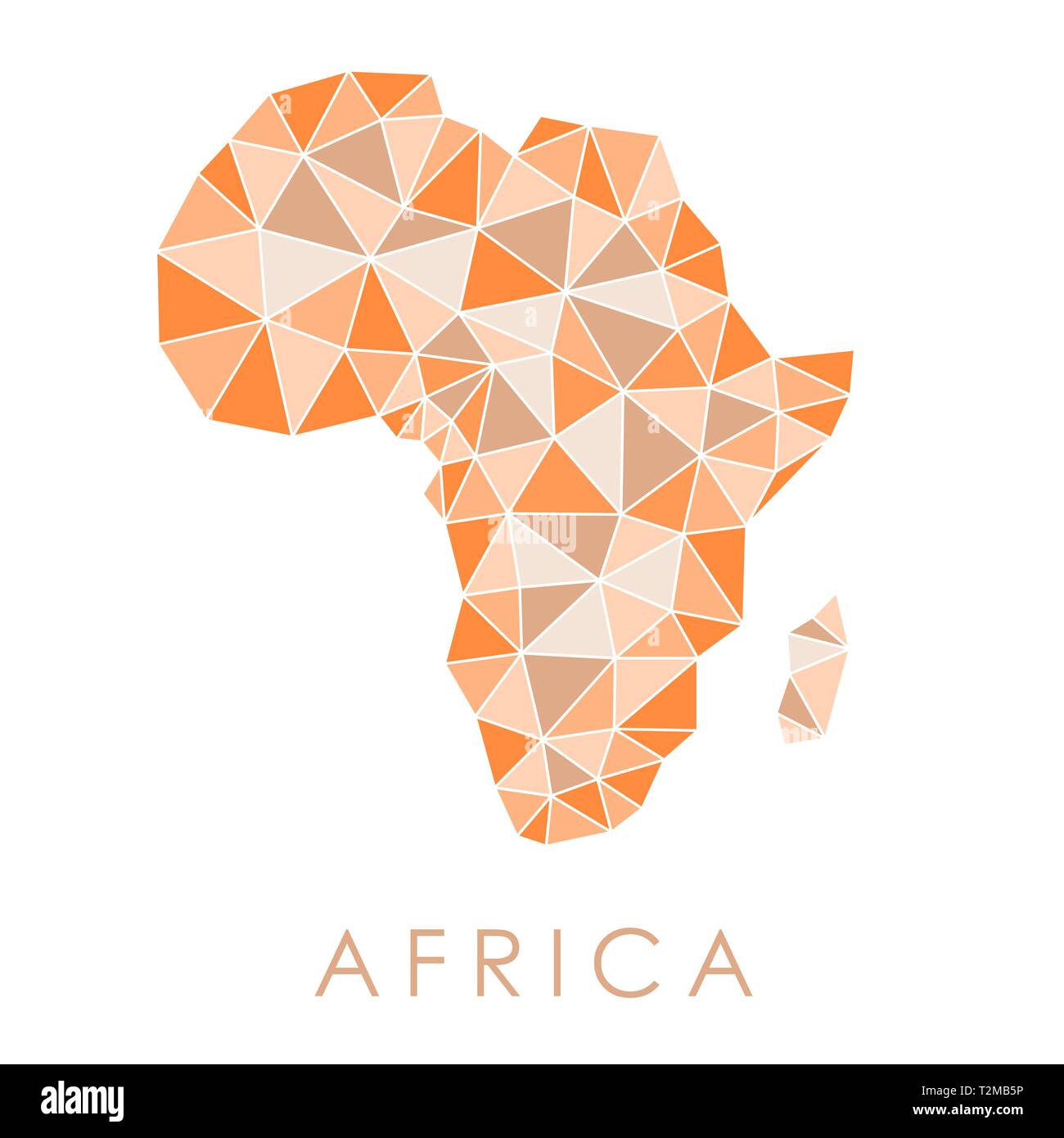 Africa geometric map - modern style low poly triangles vector Stock ...