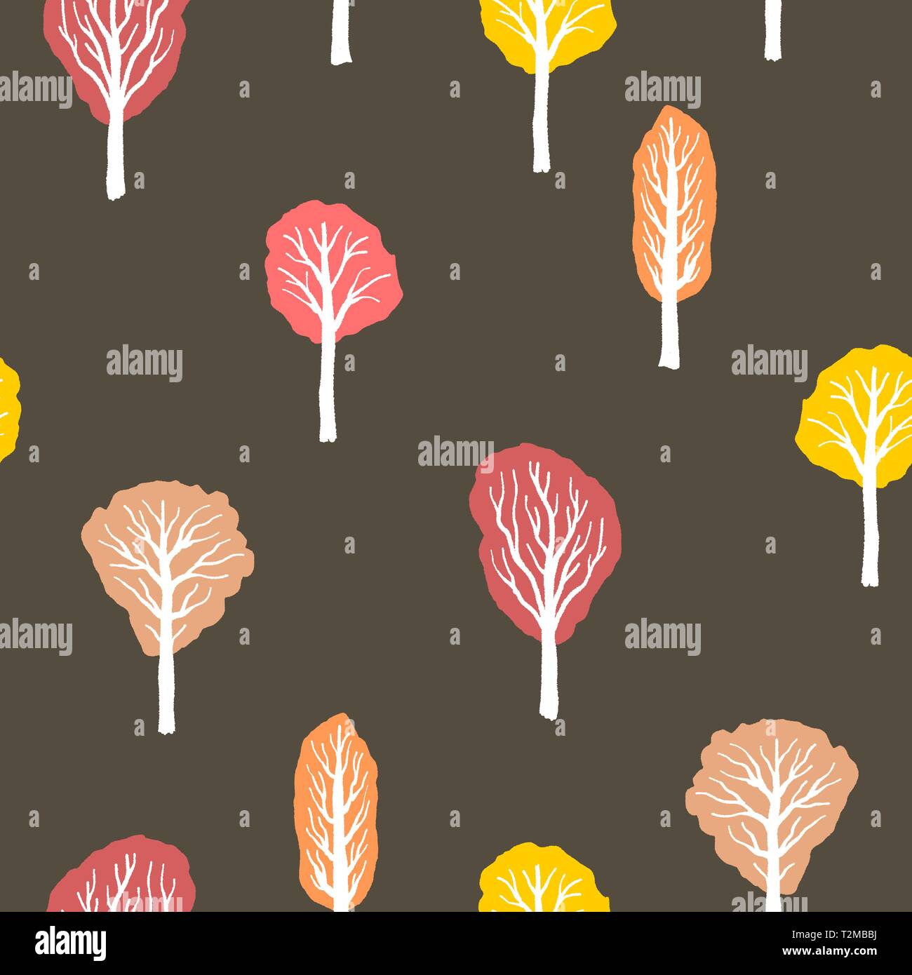 Autumn forest background - seamless colorful trees vector illustration ...