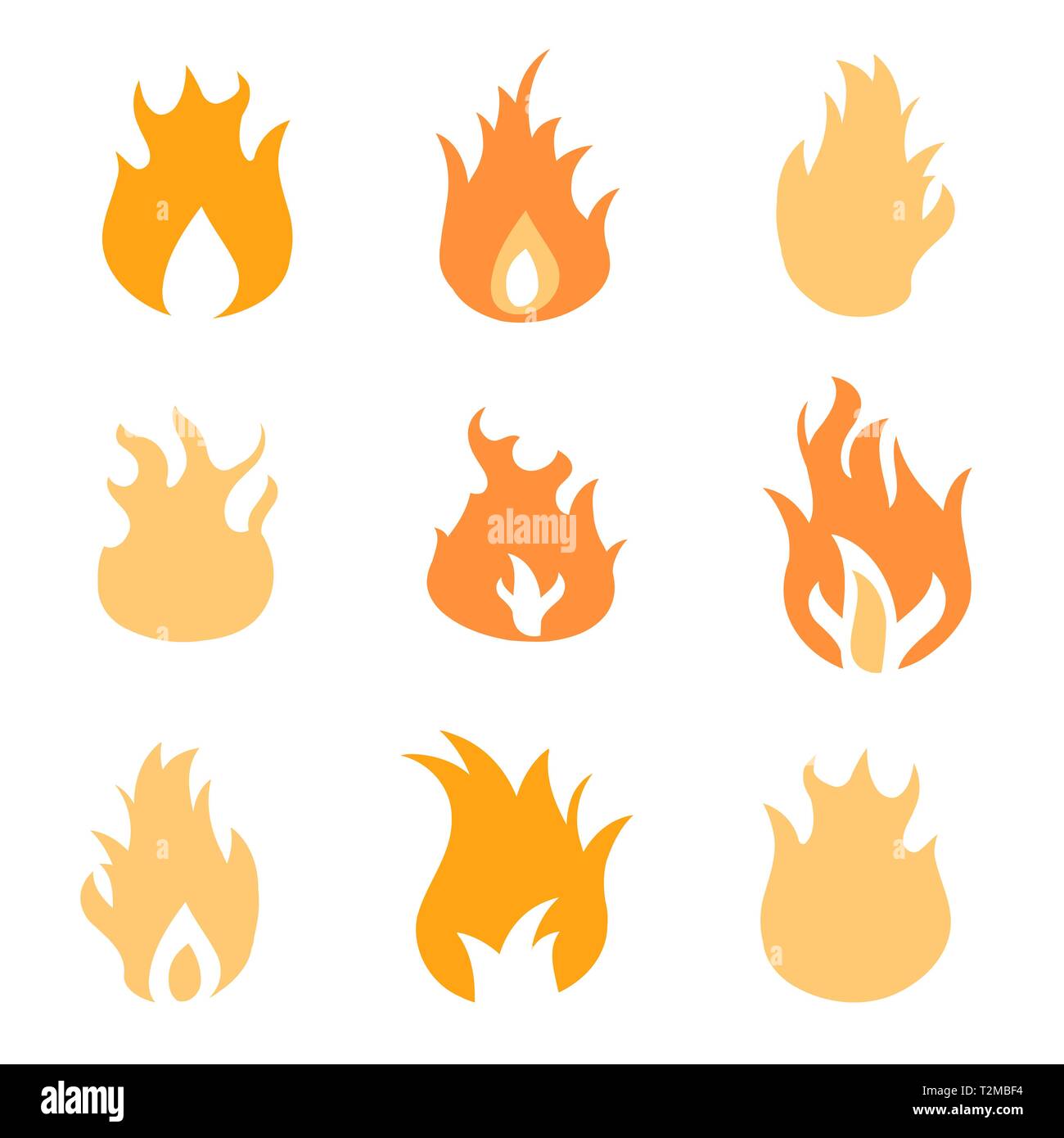 Fire icon set - vector fires design element collection Stock Vector ...