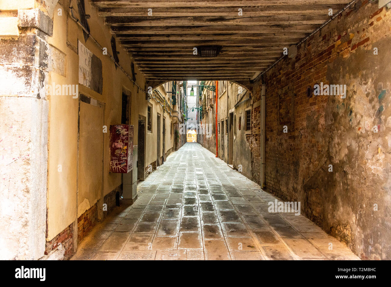 Italy, Venice, details and view of buildings in typical Venetian style ...