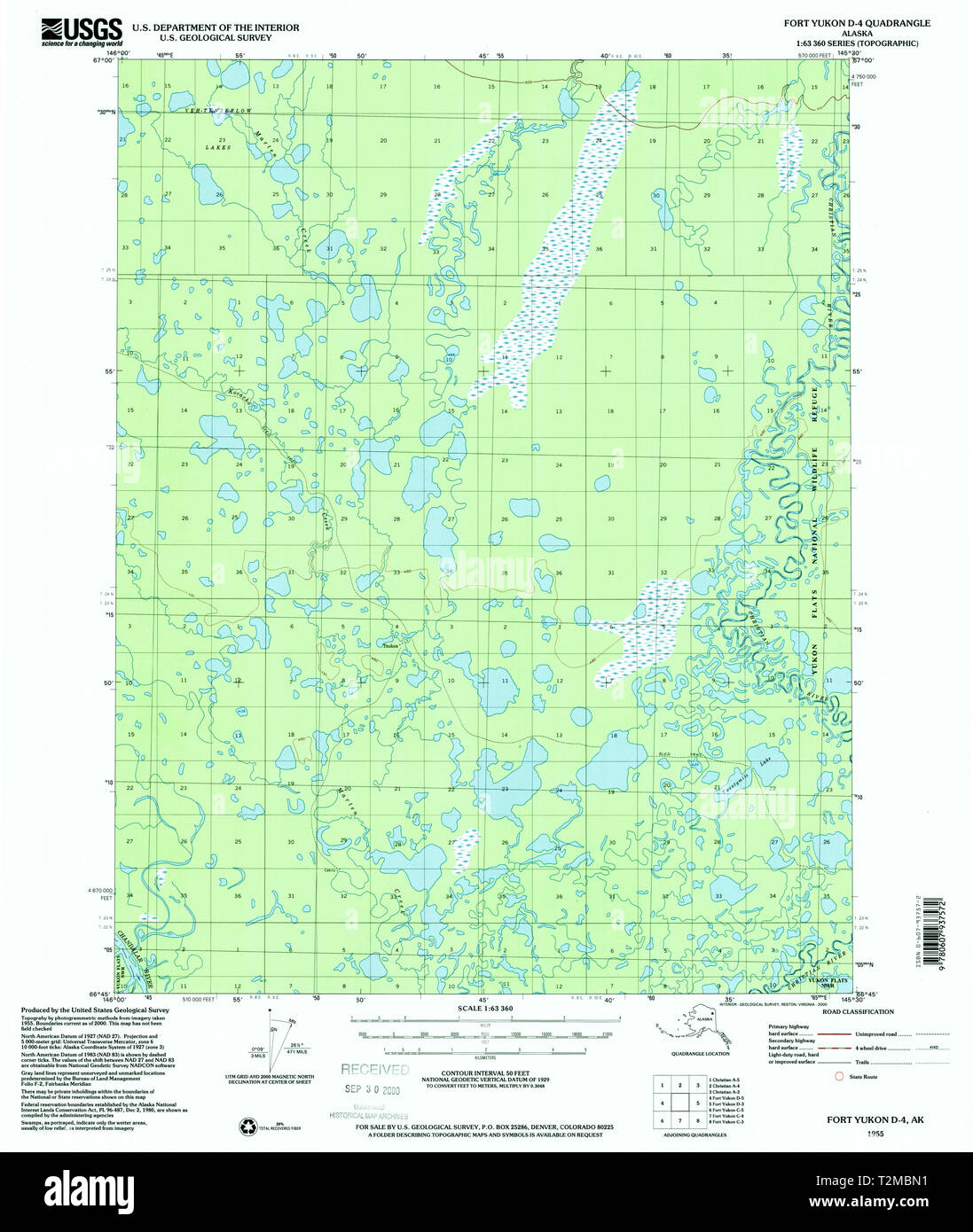 USGS TOPO Map Alaska AK Fort Yukon D-4 355725 1955 63360 Restoration ...