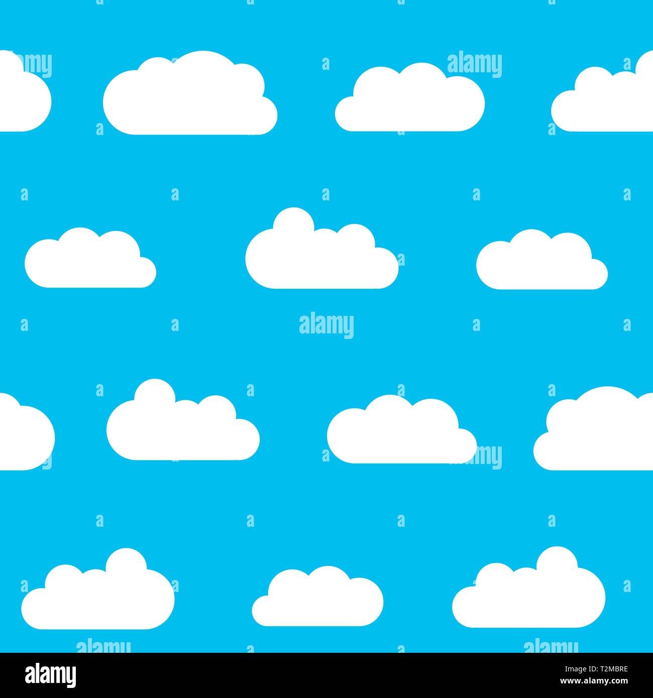 Fluffy clouds background - seamless cloud texture vector illustration ...