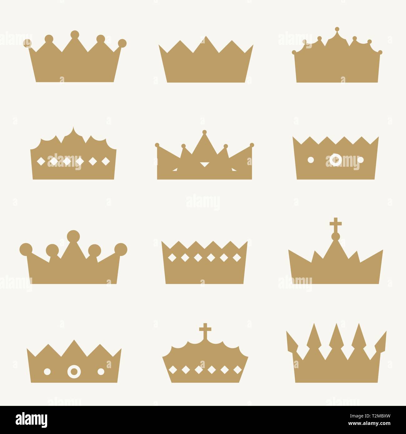 Crown icon collection - royal insignia vector illustration set Stock ...