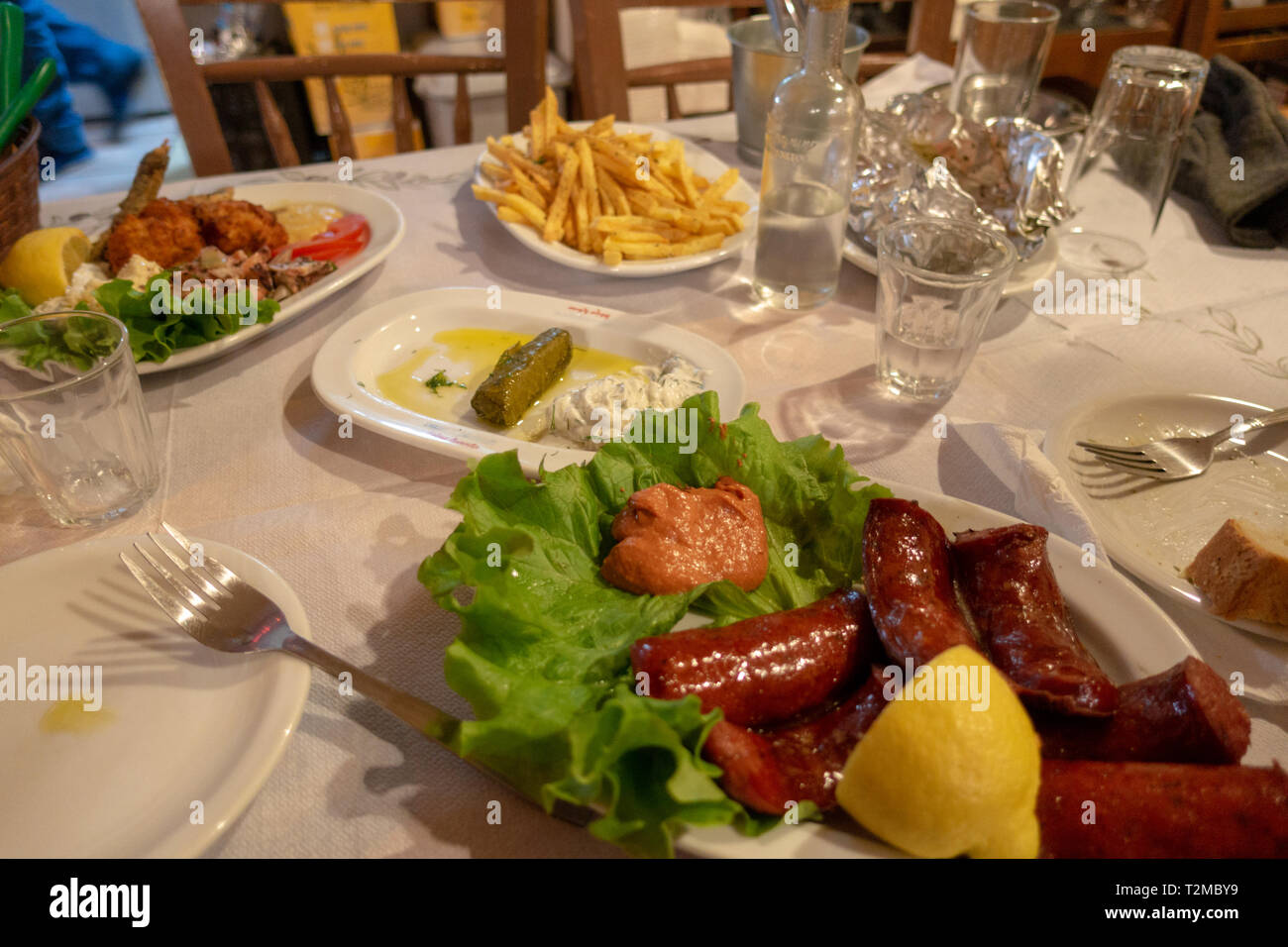 Greek grilled meats Stock Photo - Alamy