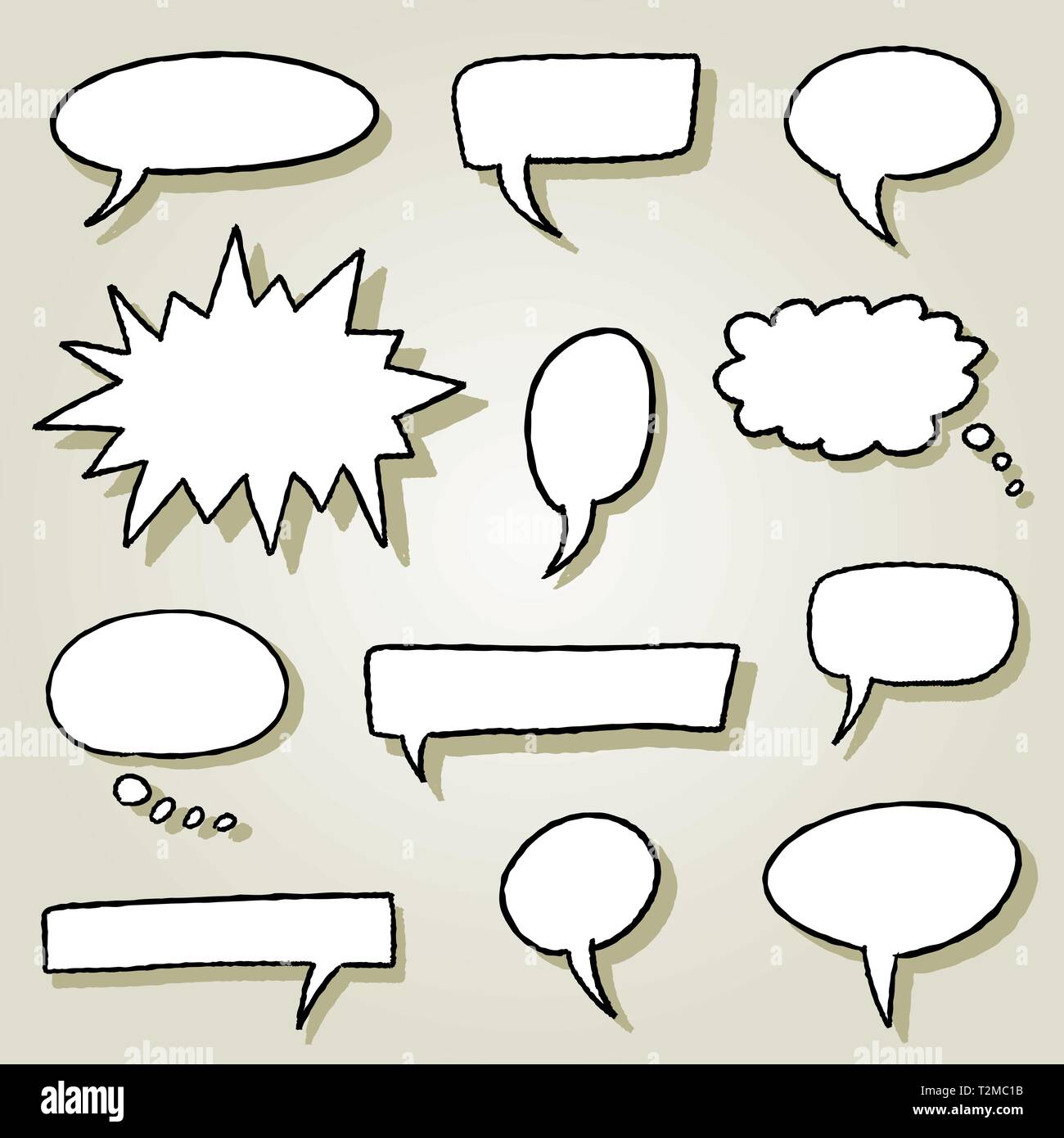 Speech bubble illustration set - comic style empty bubbles Stock Vector ...