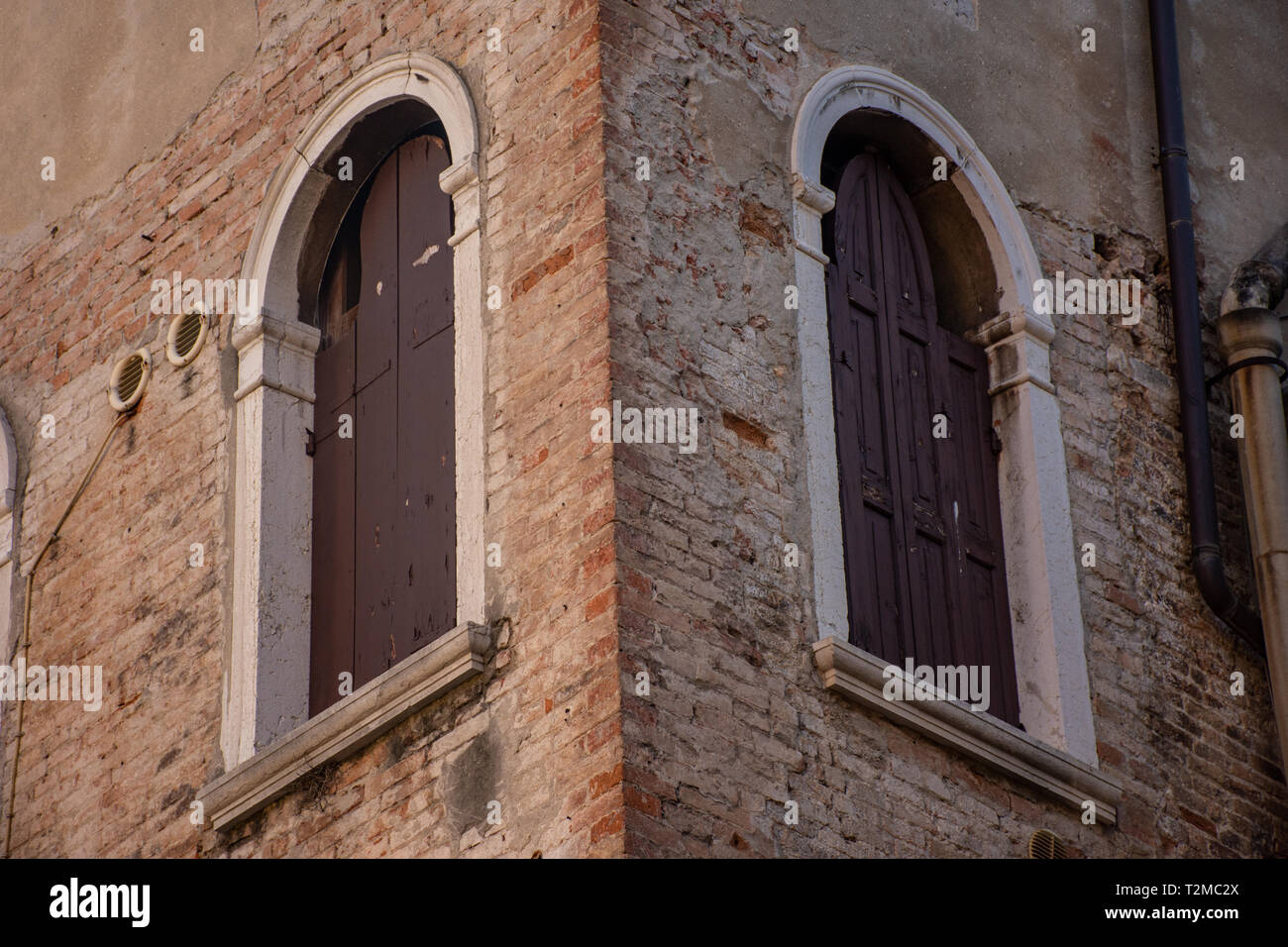 Italy, Venice, details and view of buildings in typical Venetian style ...
