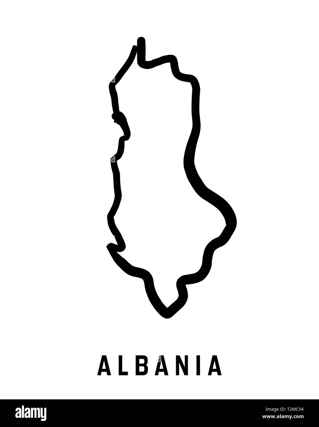 Albania map outline - smooth country shape map vector Stock Vector ...