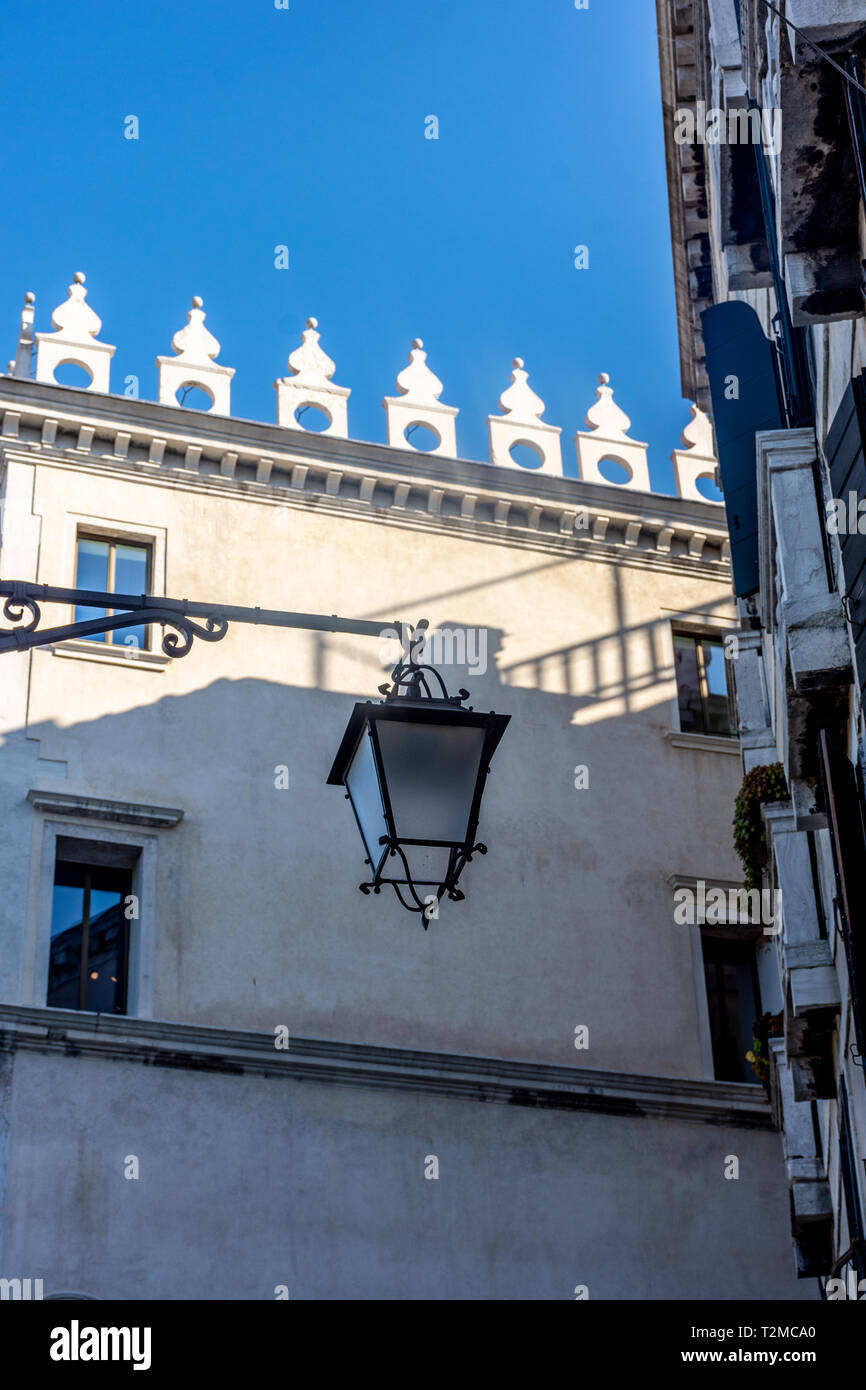 Italy, Venice, details and view of buildings in typical Venetian style ...