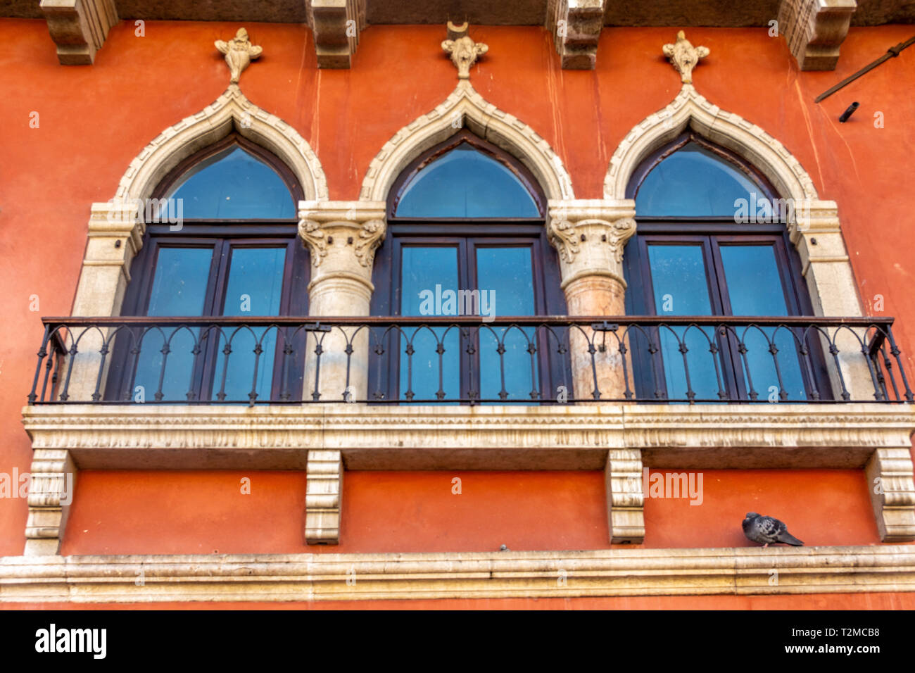 Italy, Venice, details and view of buildings in typical Venetian style ...