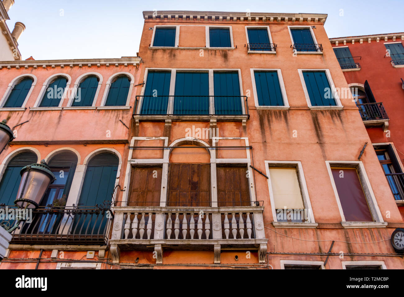 Italy, Venice, details and view of buildings in typical Venetian style ...