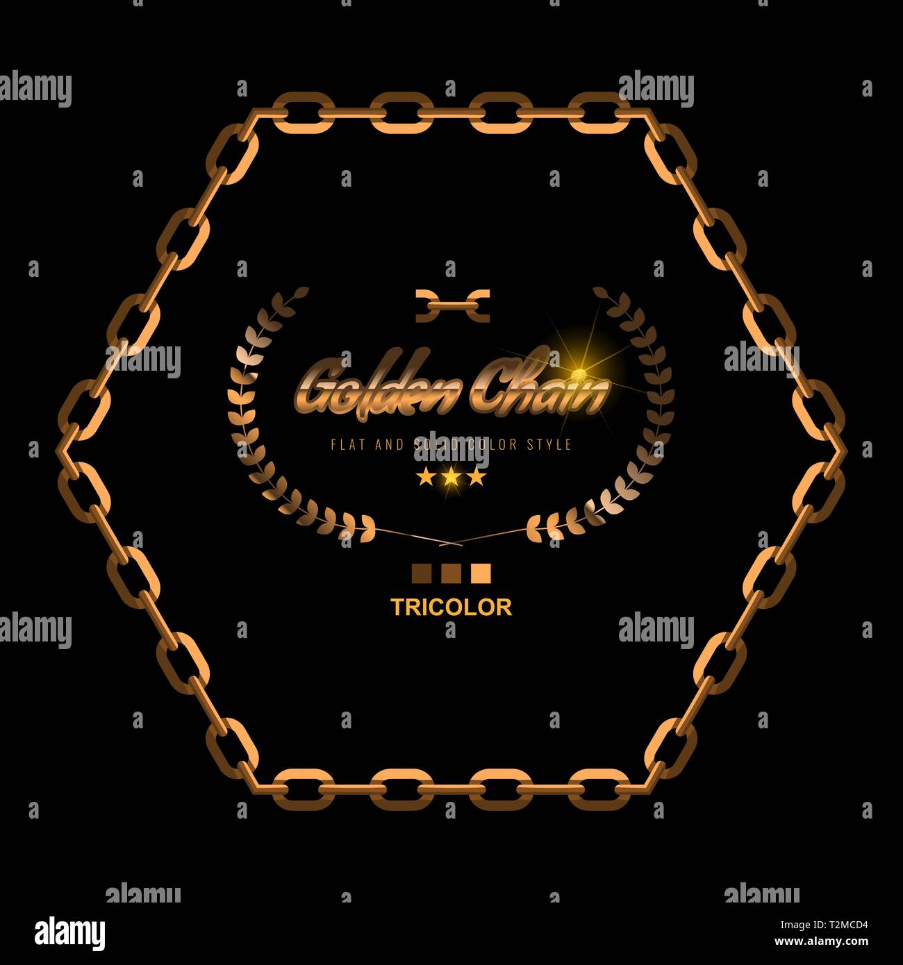 Golden Chain Border Frame. Border in gold color for Jewelry Design ...