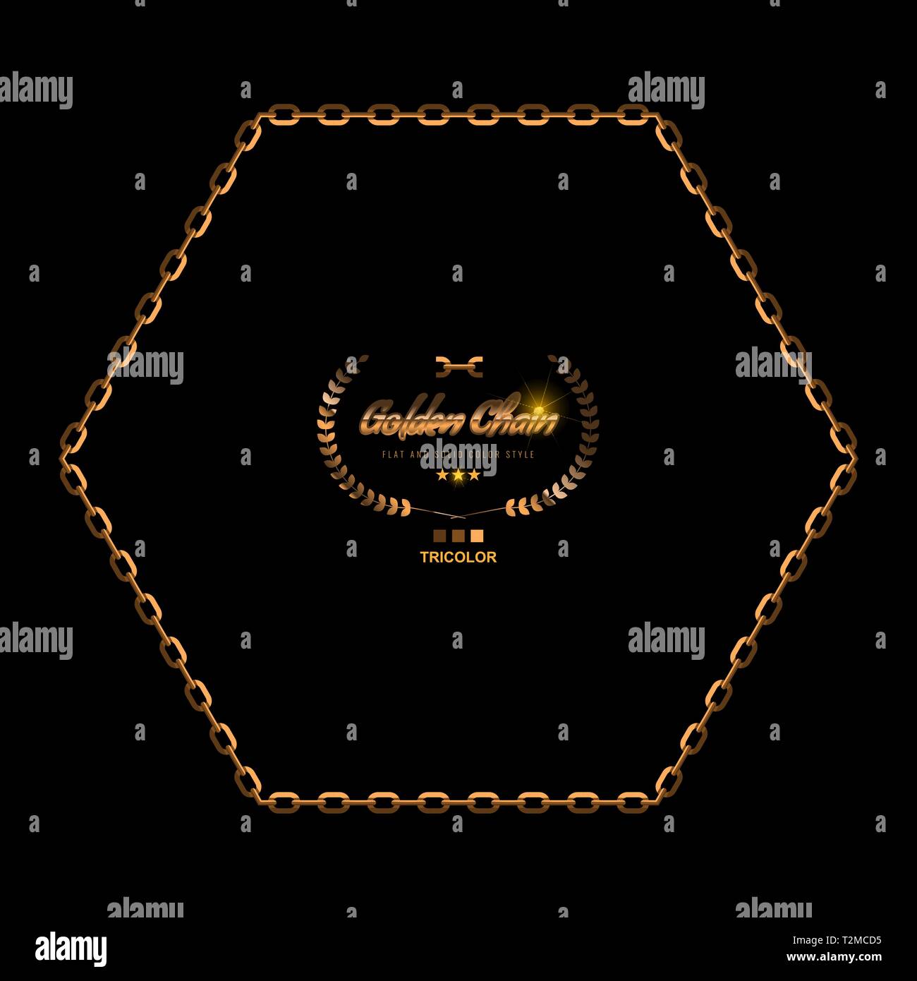 Golden Chain Border Frame. Border in gold color for Jewelry Design ...