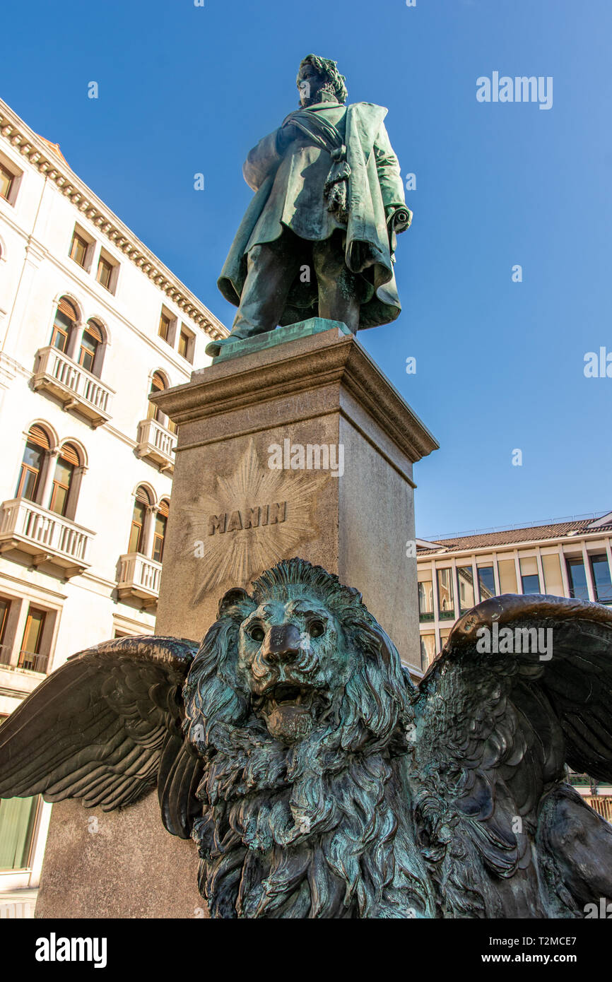 Italy, Venice, statue in a square in the historic center Stock Photo ...