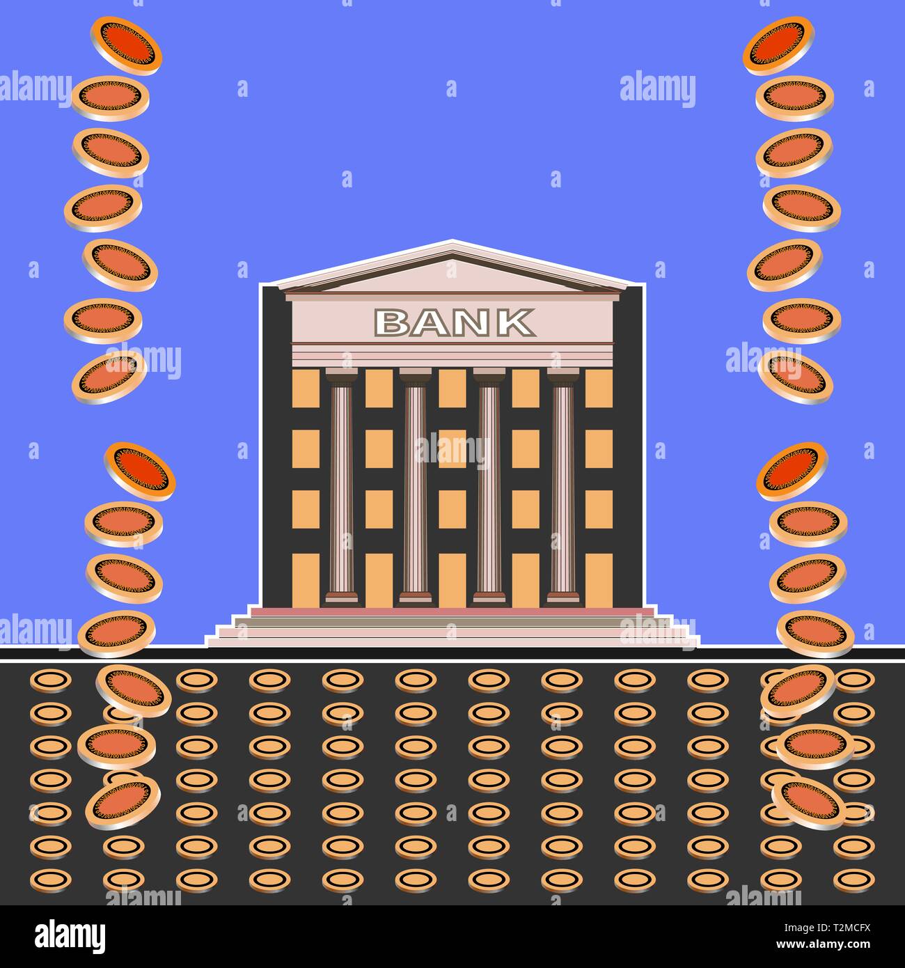 Gold coins falling from sky hi-res stock photography and images - Alamy