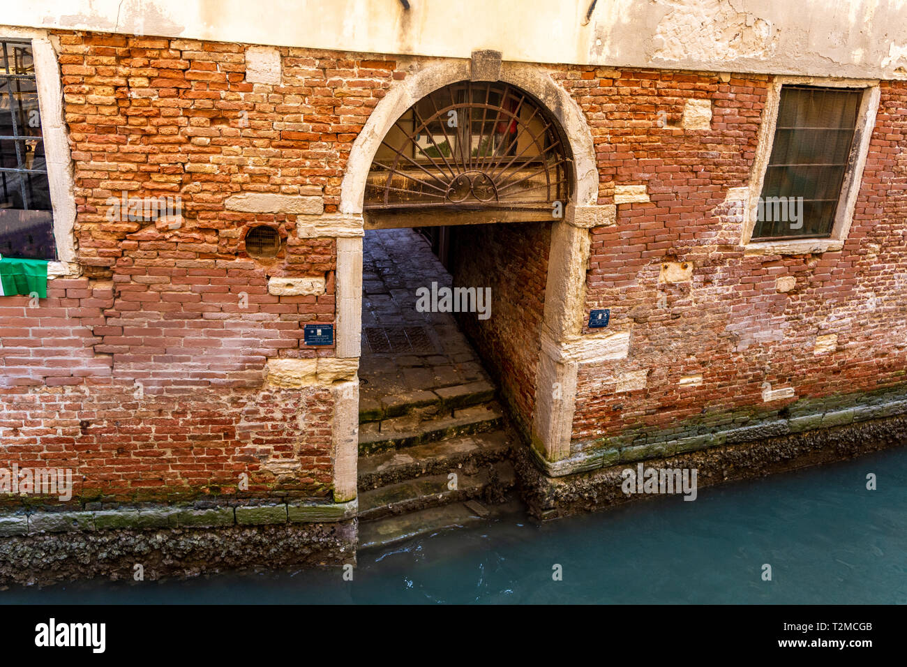 Italy, Venice, details and view of buildings in typical Venetian style ...