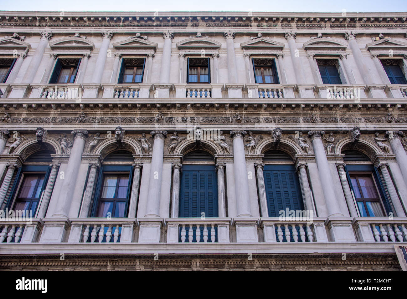 Italy, Venice, details and view of buildings in typical Venetian style ...