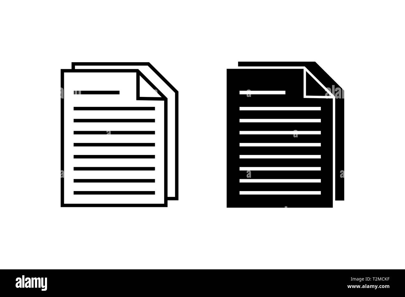 Document vector icon in flat style. Note symbol isolated on white ...