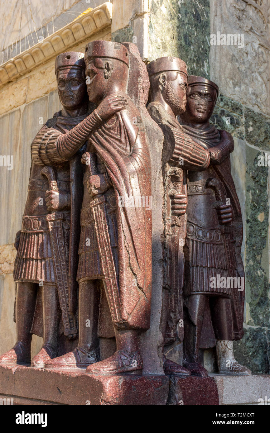 Italy, Venice, details and view of the statues of the Tetrarchs Stock ...