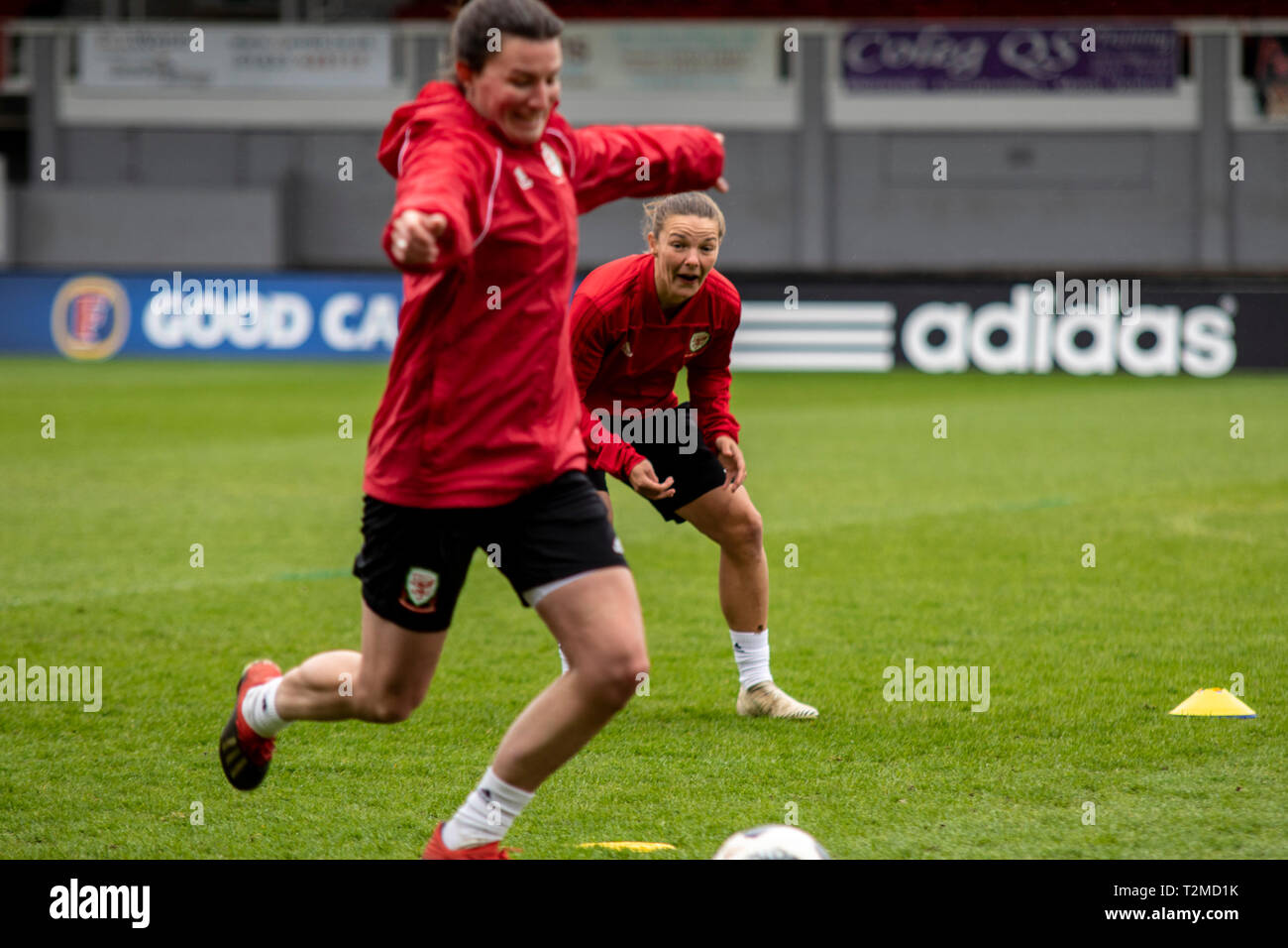 Helen Ward of Wales Women trains at Rodney Parade ahead of the Wales v ...