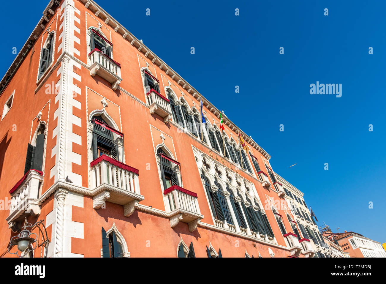 Italy, Venice, details and view of buildings in typical Venetian style ...