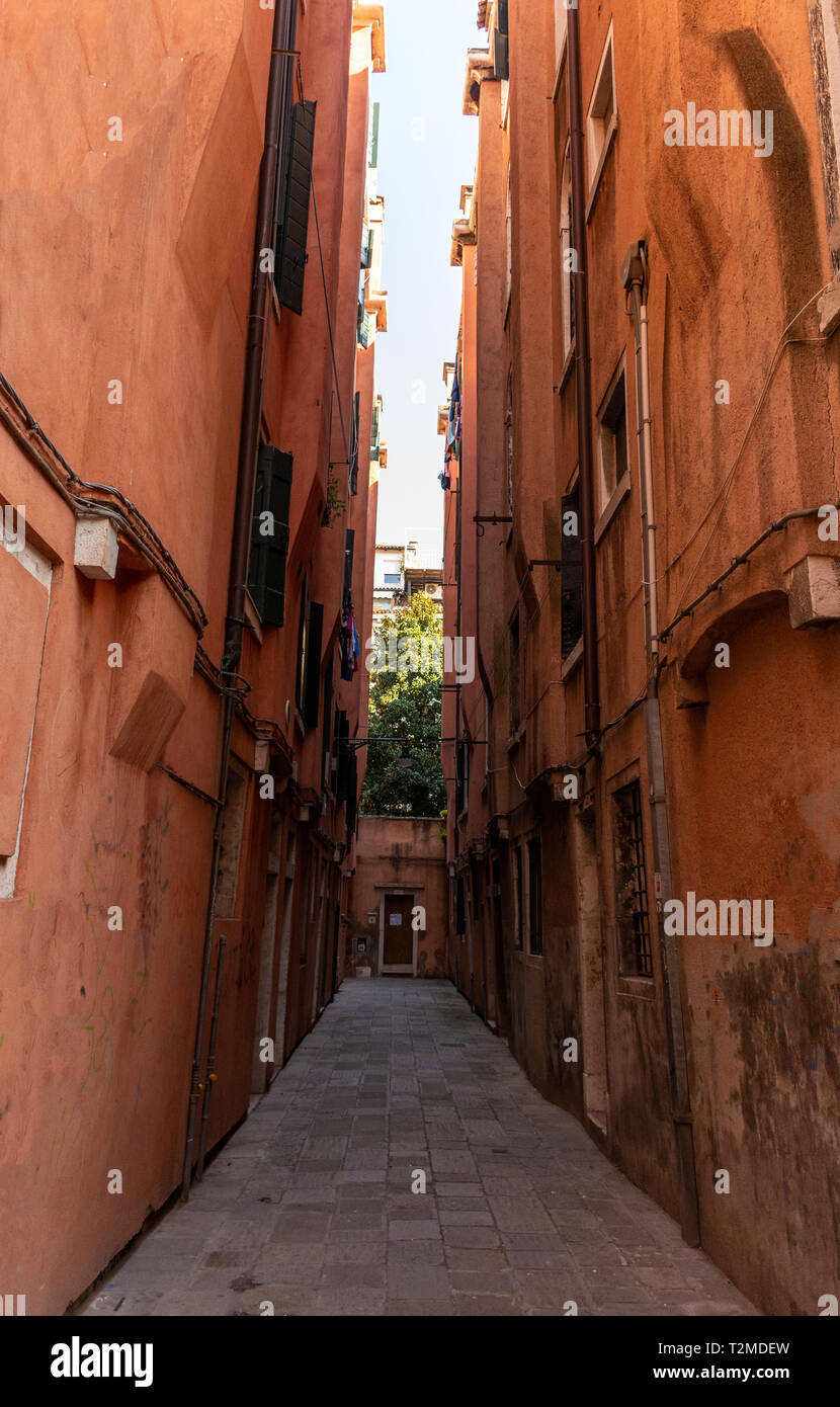 Italy, Venice, details and view of buildings in typical Venetian style ...