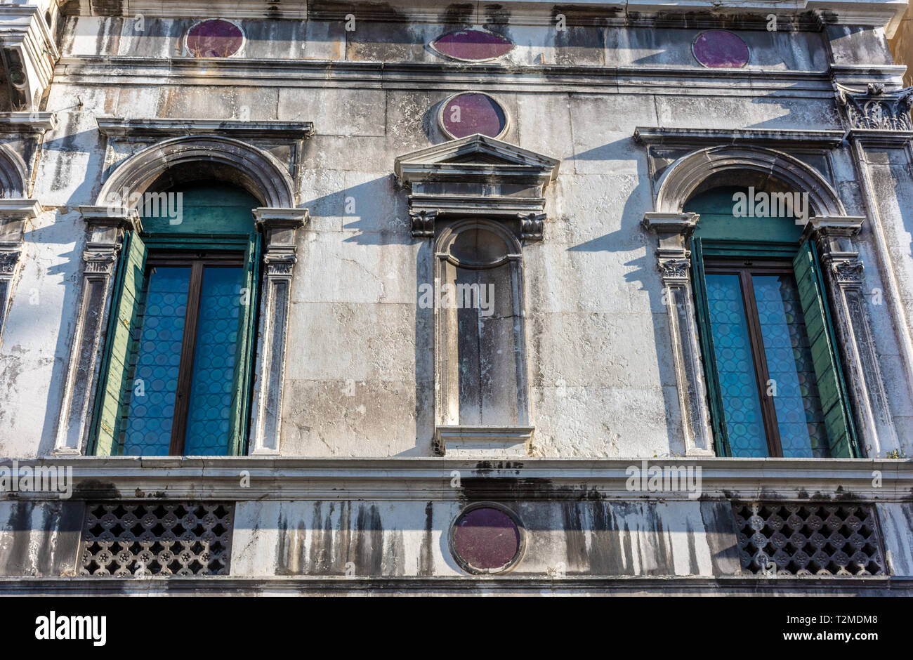 Italy, Venice, details and view of buildings in typical Venetian style ...