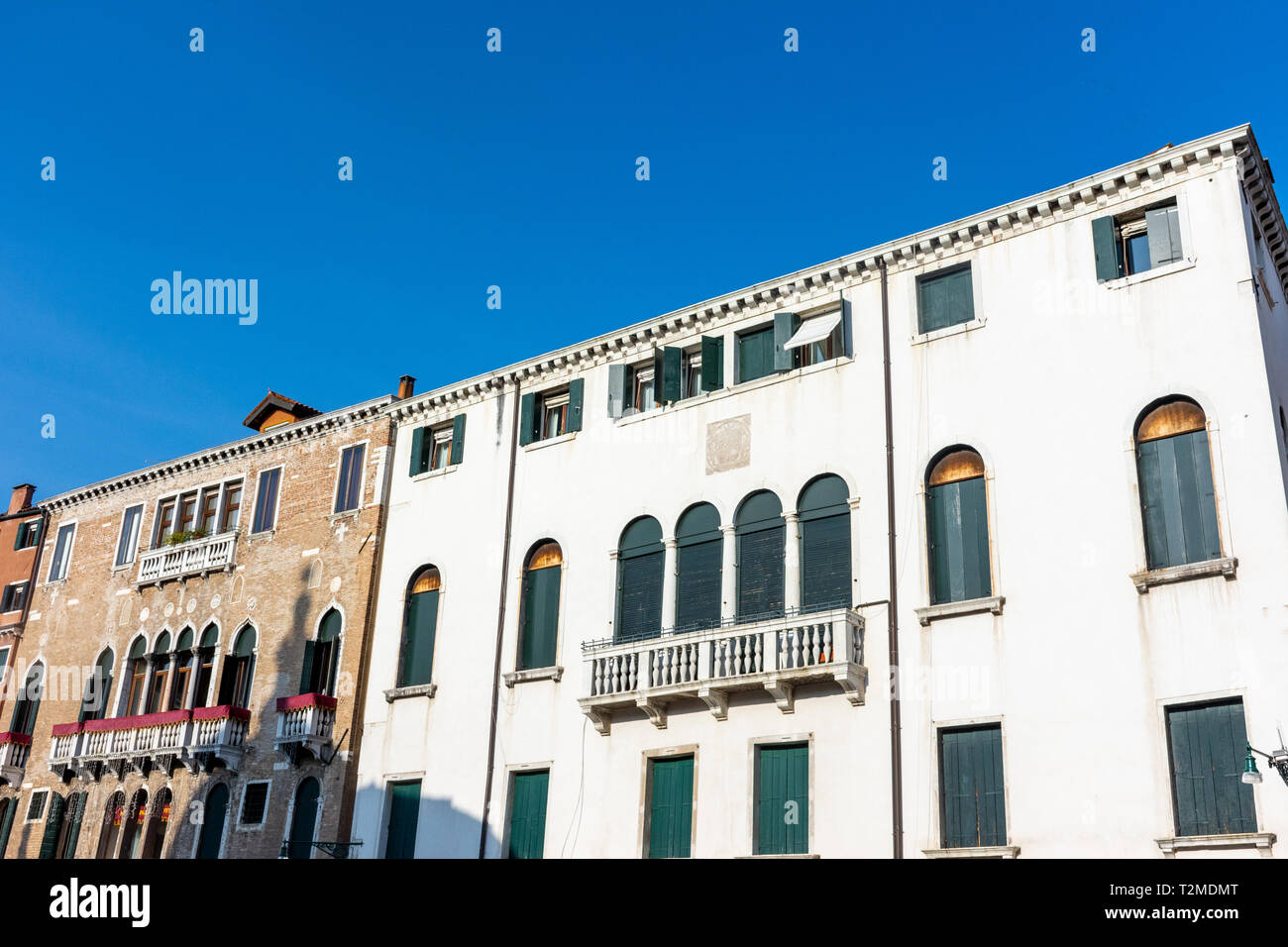 Italy, Venice, details and view of buildings in typical Venetian style ...
