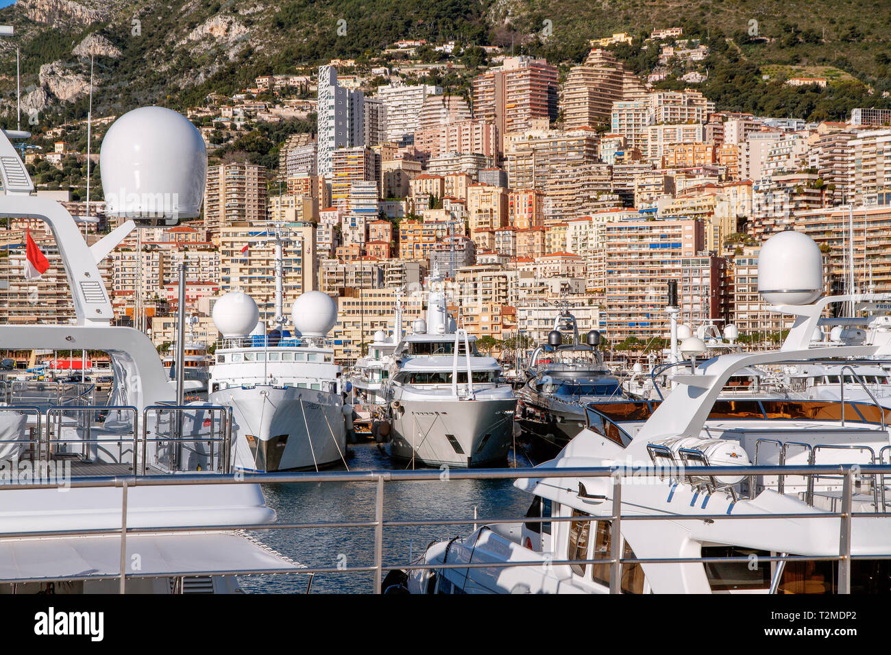 View of the Harbor of Monaco Ville with its Luxary Ships in the French ...