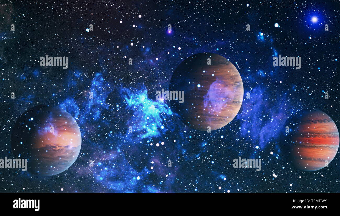 planets, stars and galaxies in outer space showing the beauty of space ...