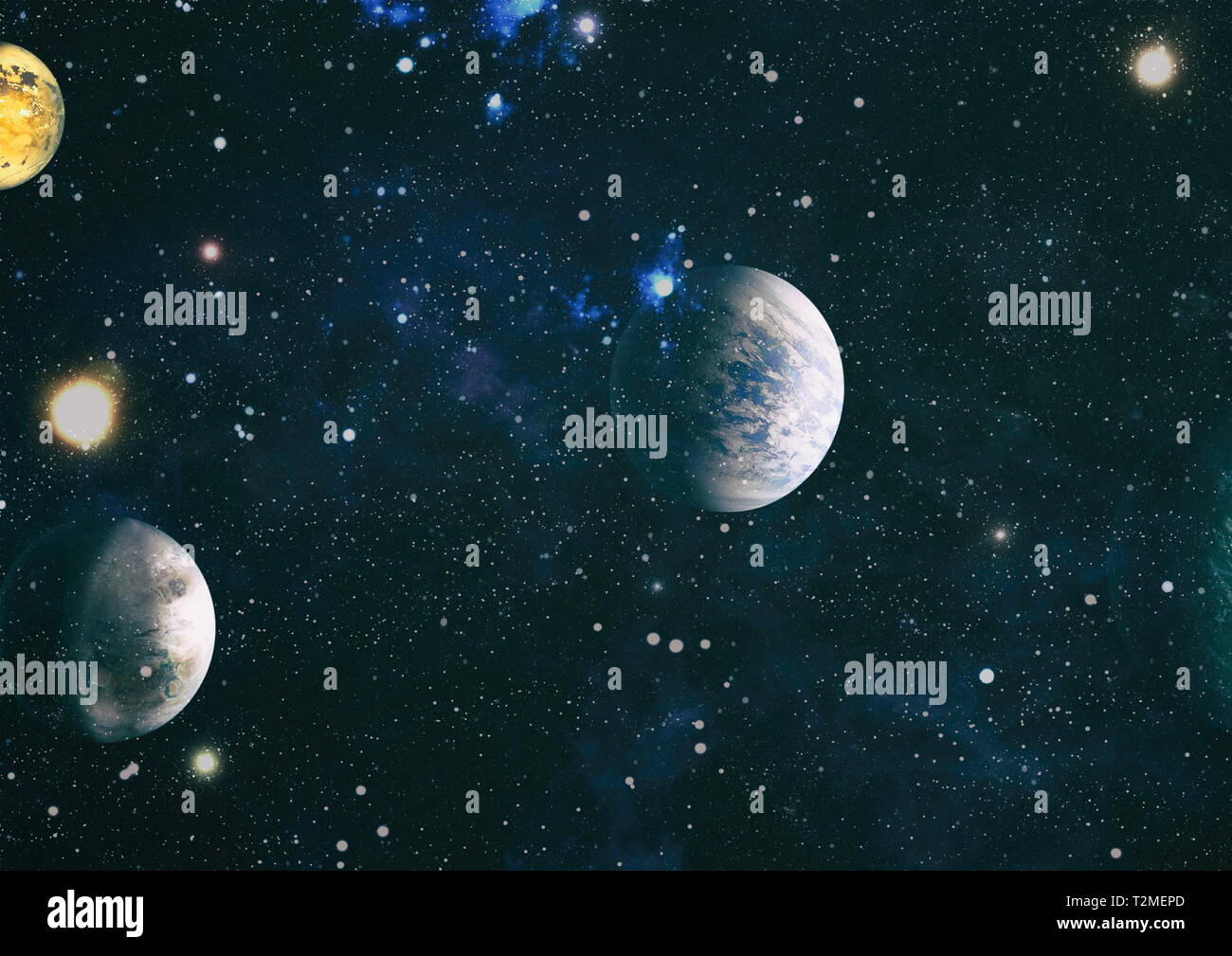 Star field in deep space many light years far from the Earth. Elements ...