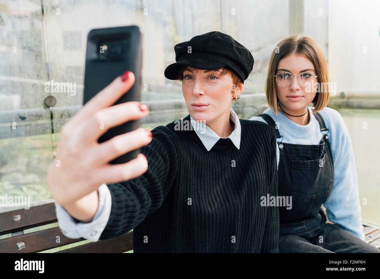 Friends taking selfie Stock Photo - Alamy