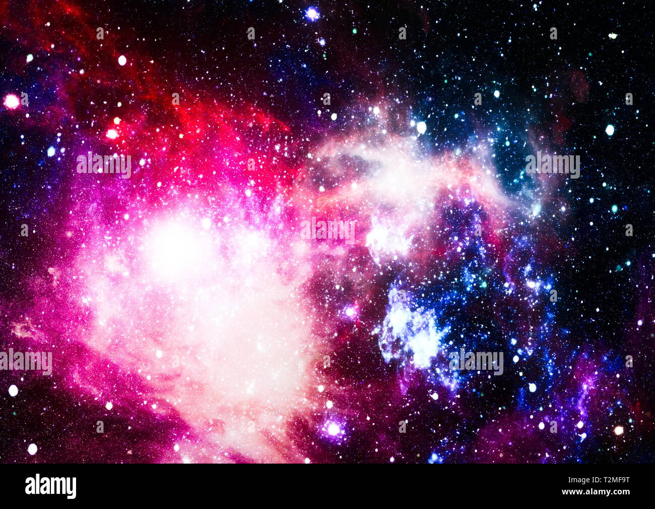 Stars of a planet and galaxy in a free space. Elements of this image ...