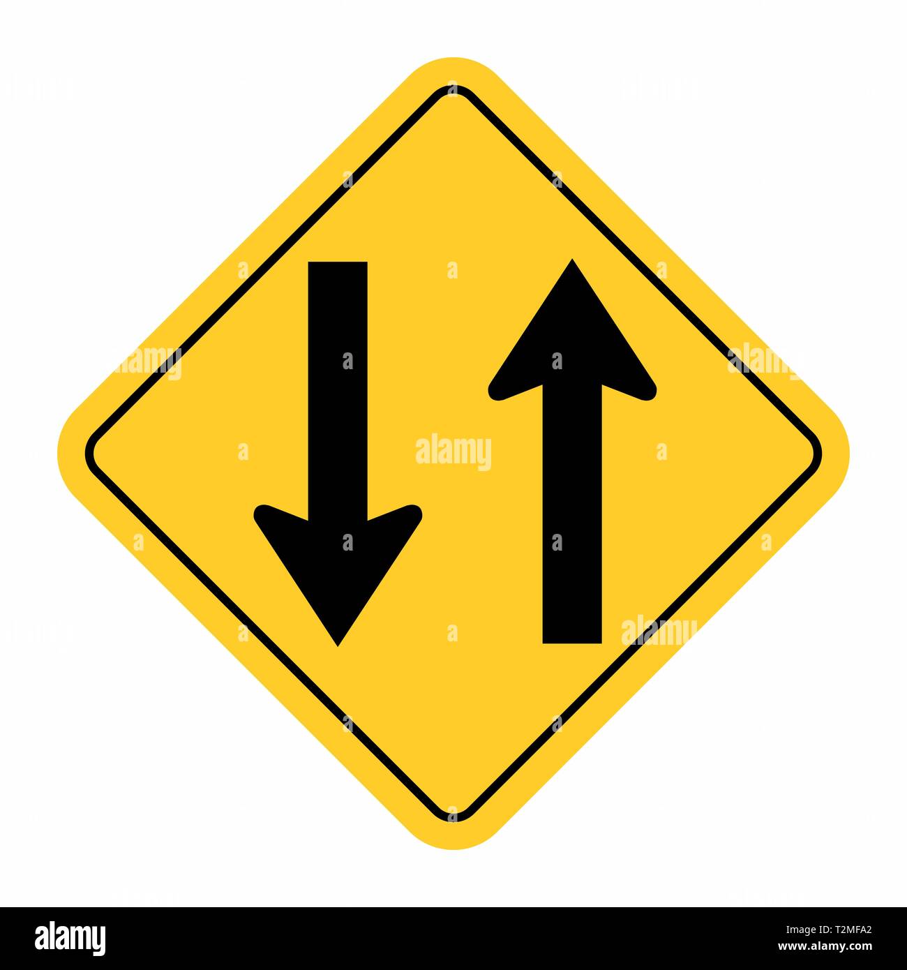 Two way traffic sign on white background illustration Stock Vector ...