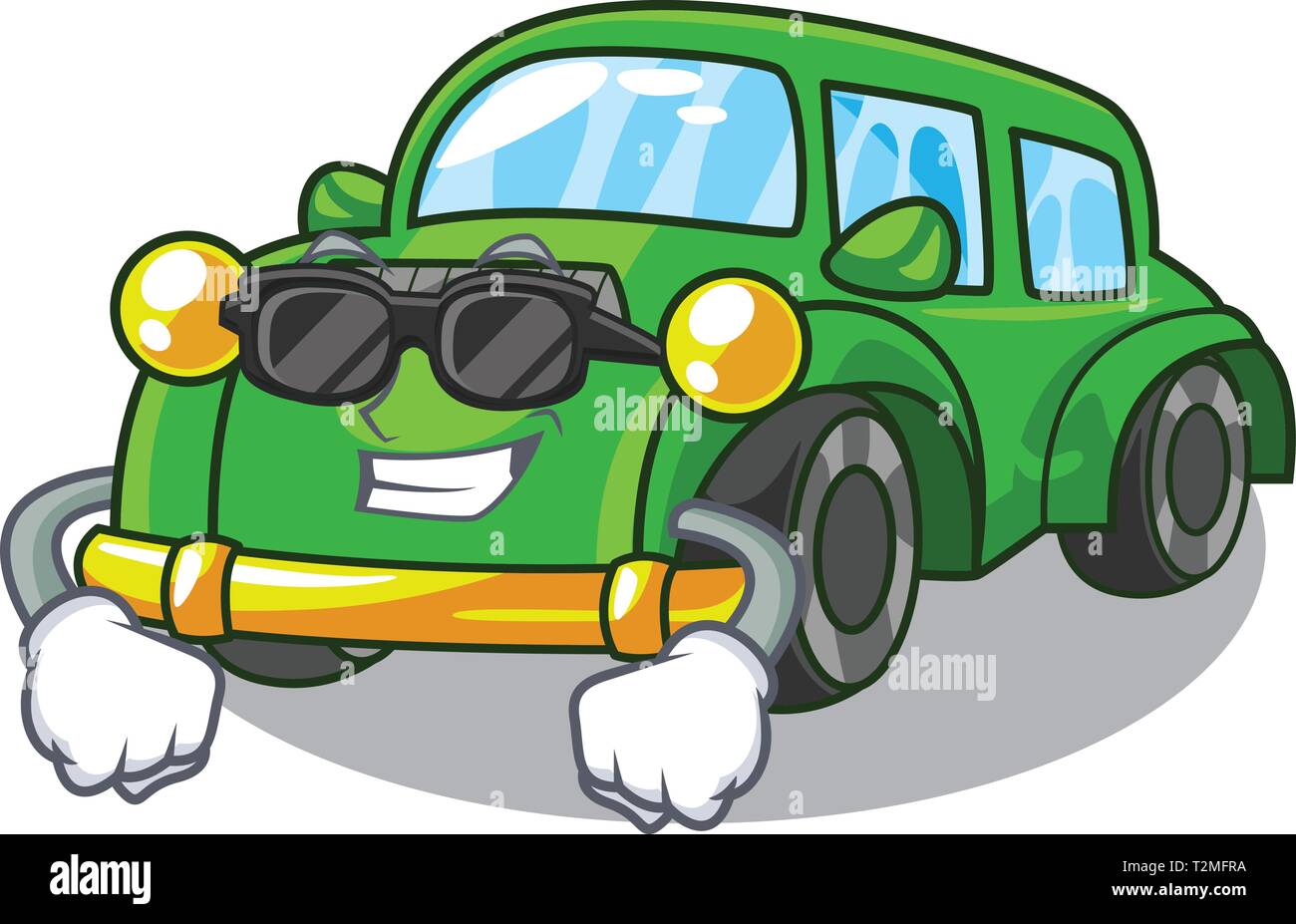 Super cool miniature classic car in shape characters vector ...