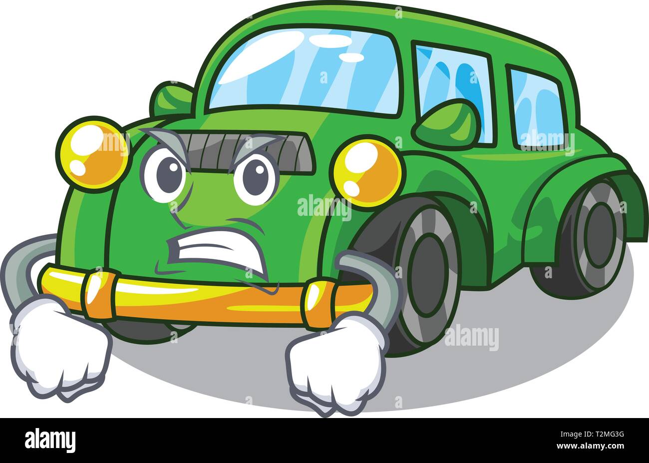 Angry classic car in the shape mascot vector illustration Stock Vector ...