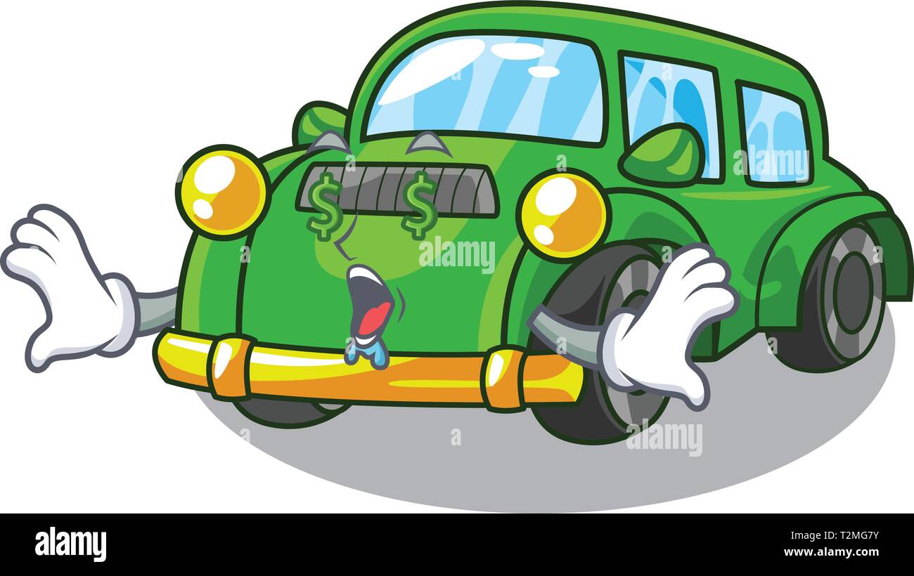 Money eye classic car toys in cartoon shape vector illustration Stock ...