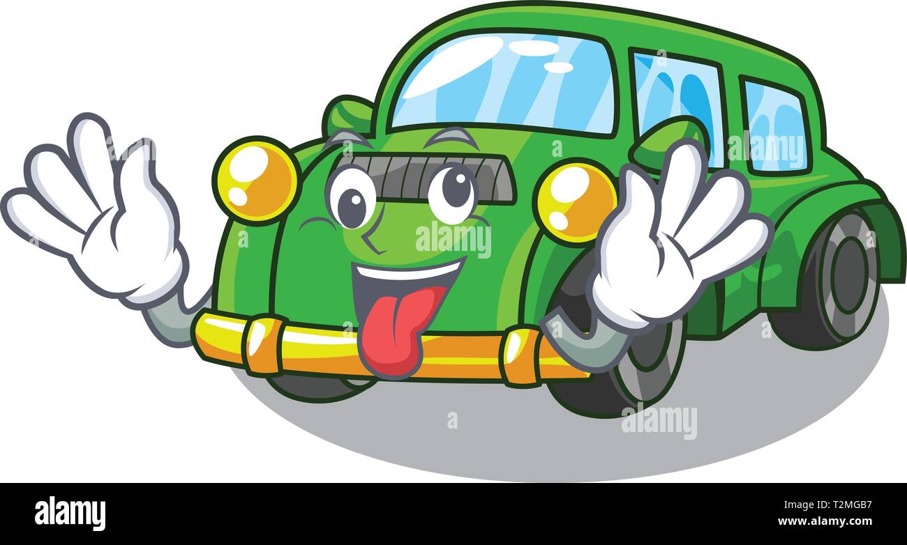 Crazy classic car toys in cartoon shape vector illustration Stock ...